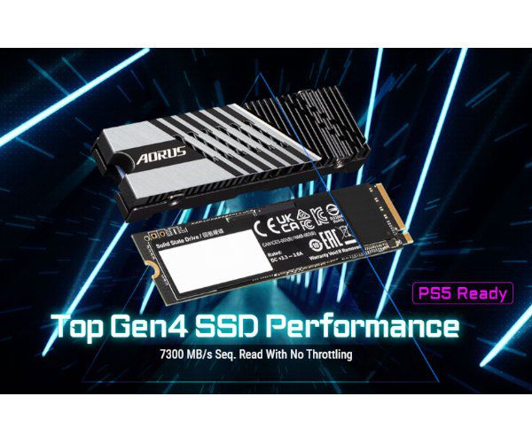 דיסק פנימי Gigabyte AORUS Gen4 7300 SSD 1TB - מתאים להרחבת PS5 | אביזרי ...