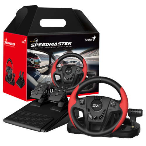 לקובץ הגה מרוצים דוושות וידית הילוכים GENIUS SpeedMaster | סימולטורים